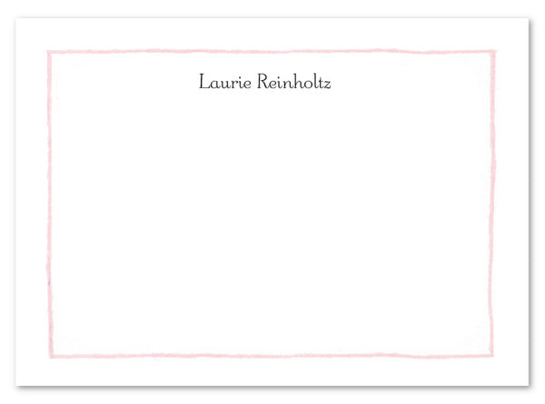 Light Pink Line Border Flat Note Card – AmyAdele.com
