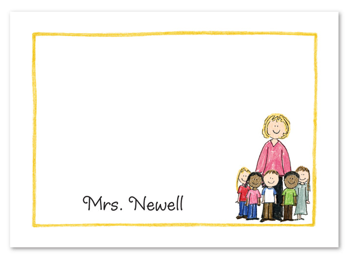 Blonde Teachers Class Flat Note Card – AmyAdele.com
